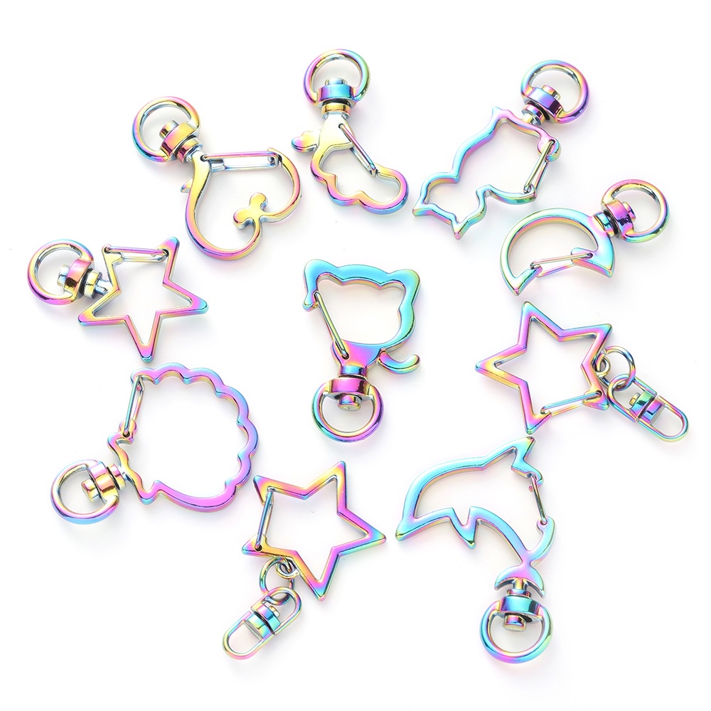 5pcs/lot Creative Colorful Keychain DIY Key Rings Key Chain Lobster ...