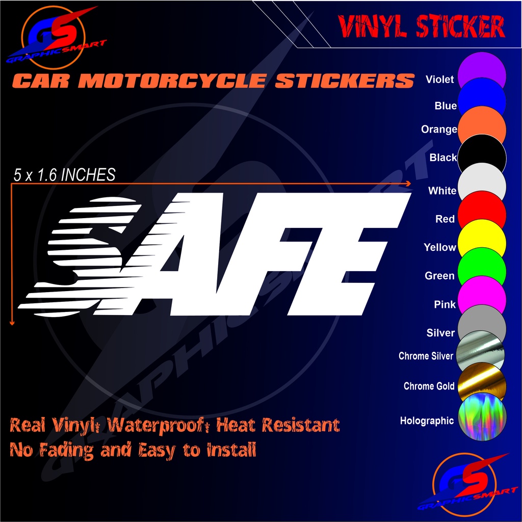 Safe Motorcycle Car Sticker Decal Vinyl | Shopee Philippines