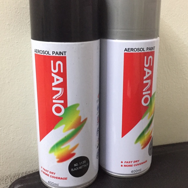 Sano Spray Paint black metalic/ primer gray | Shopee Philippines