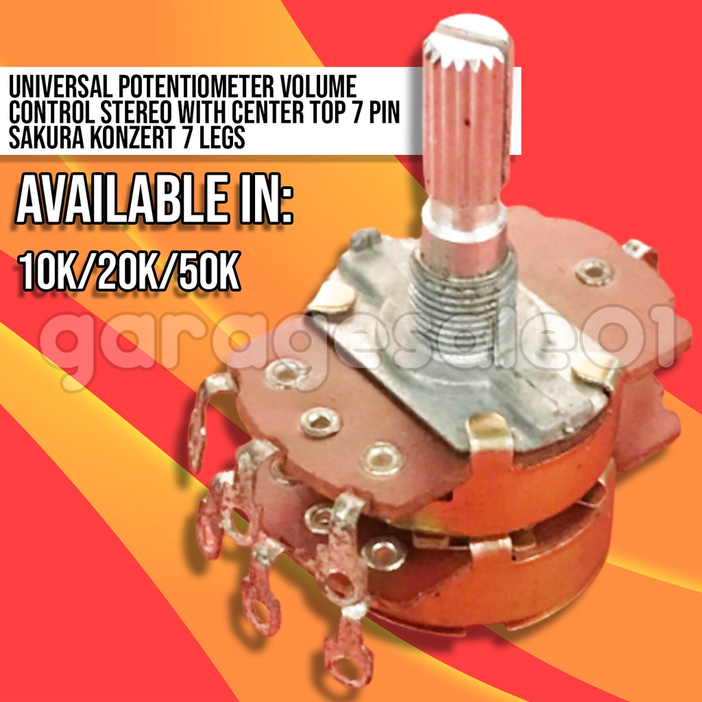 Universal Potentiometer Volume Control Stereo with Center Top 7 pin ...