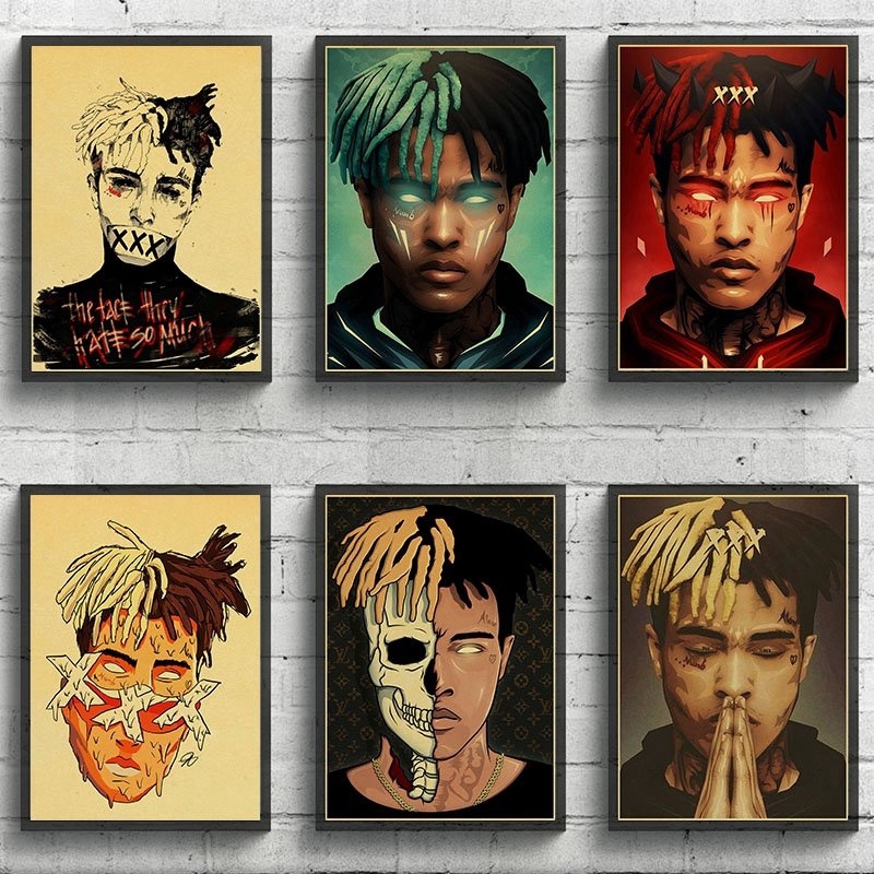 XXXTentacion Hip-hop Rapper Poster Retro Kraft Paper Home Bedroom ...