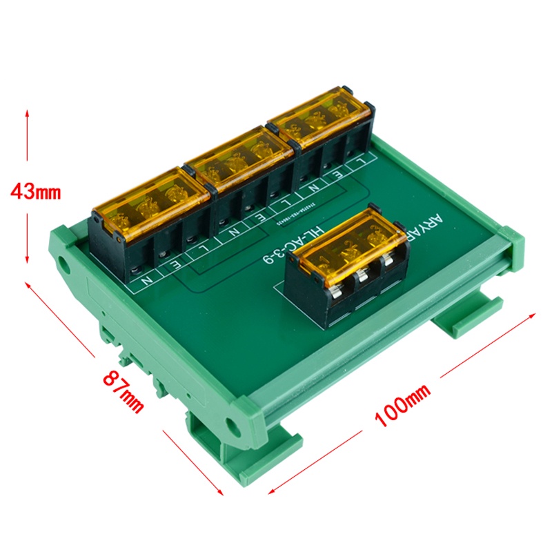 9 Channel AC power supply distribution terminal blocks DIN Rail and ...