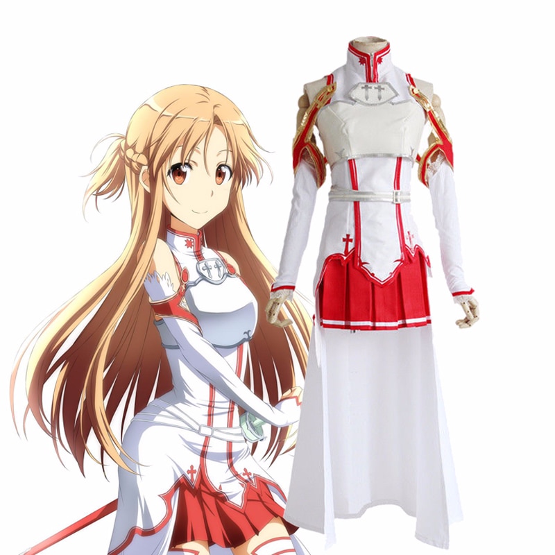 Anime Sword Art Online Asuna Yuuki Cosplay Costume Women SAO Dress ...