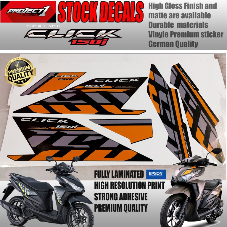 Click v1 150i Stock Decal ( Premium Quality ) Laminated | Shopee ...