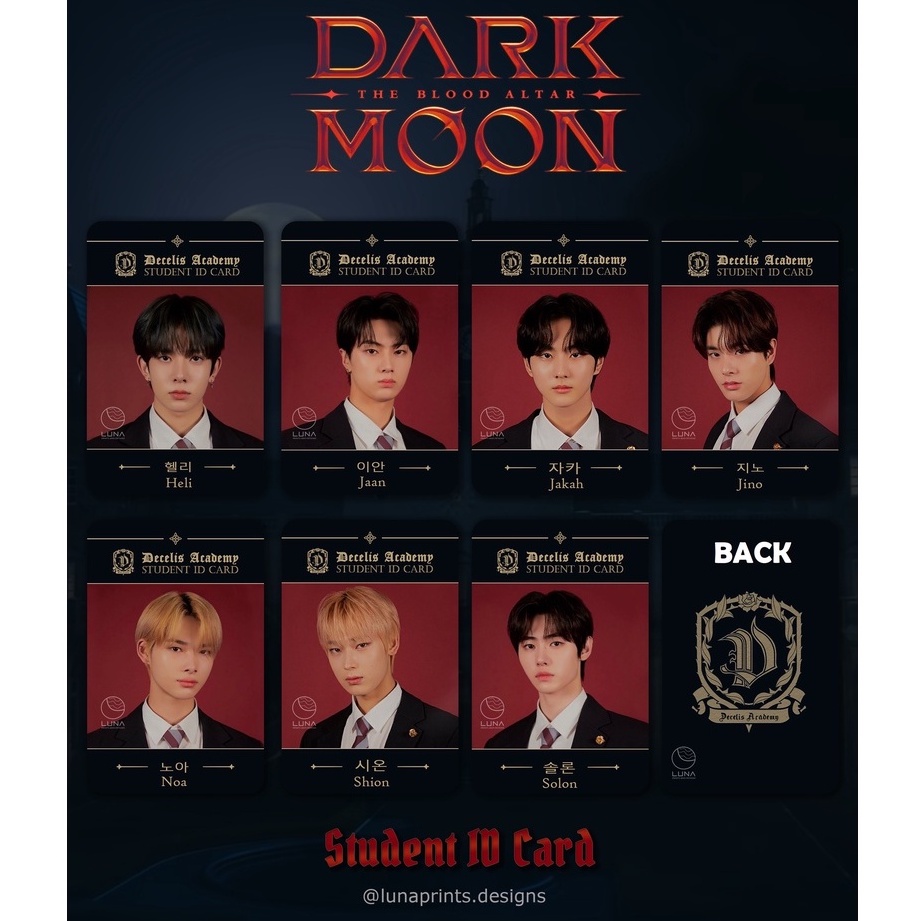 Enhypen Kpop PVC Student ID Card Dark Moon Decelis Academy | Shopee Philippines