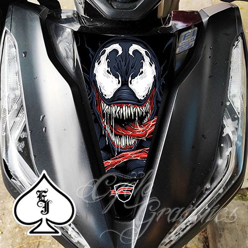HONDA CLICK V2 FRONT COVER STICKER VENOM ej cycle | Shopee Philippines