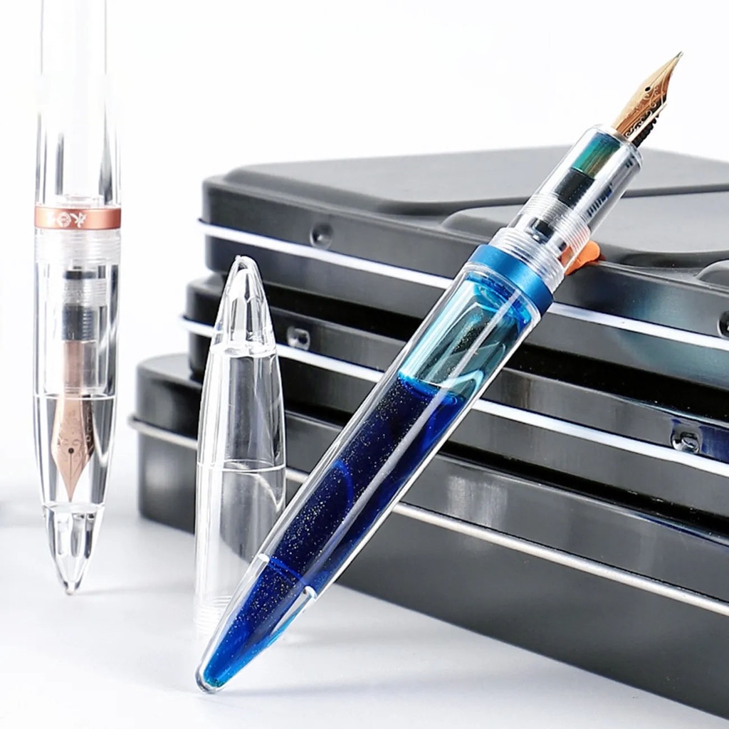 Transparent Clear Eyedropper Fountain Pen Fine Nib 0.5mm Writting Pen ...