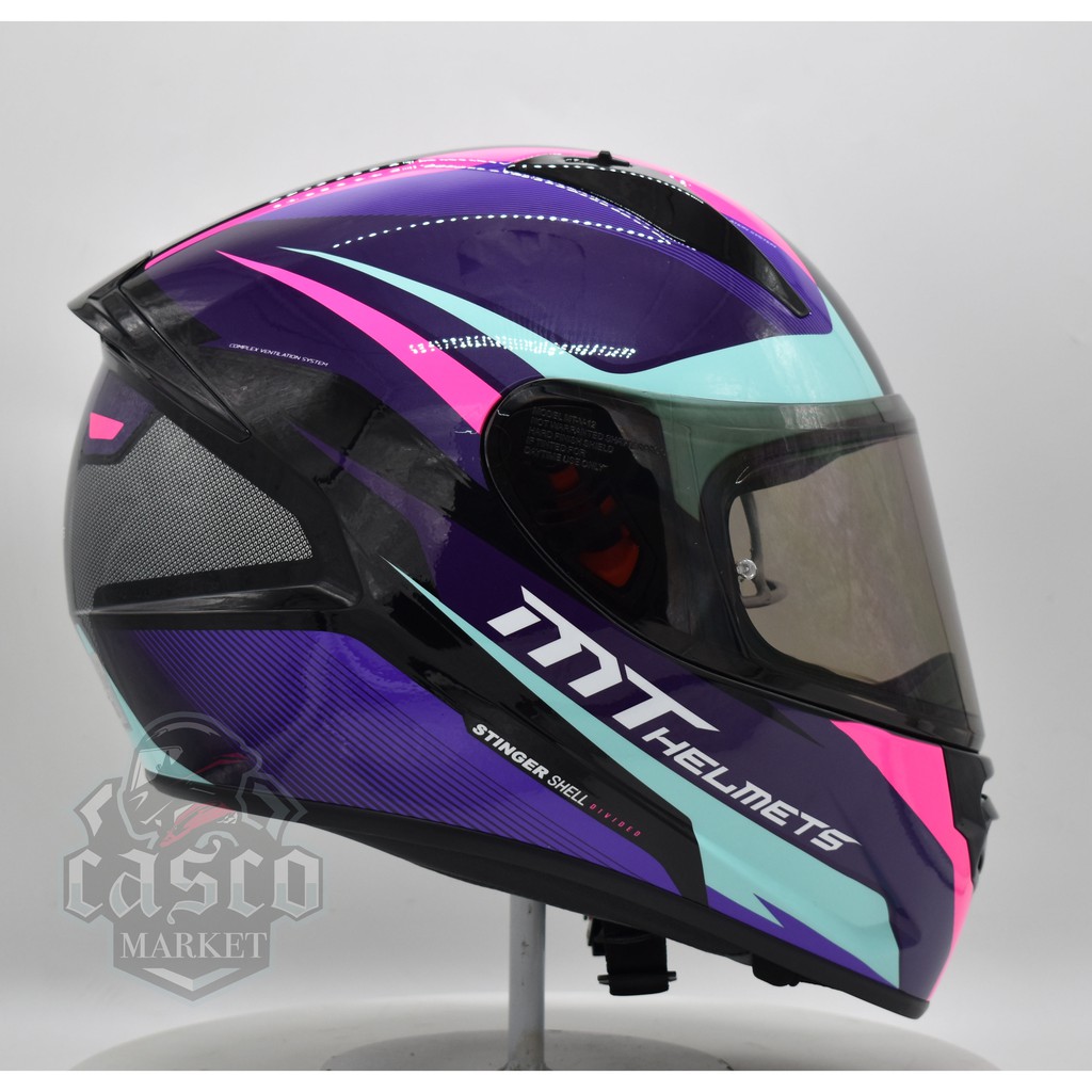 MT STINGER DIVIDED FULL FACE SINGLE VISOR MOTORCYCLE HELMET | Shopee ...