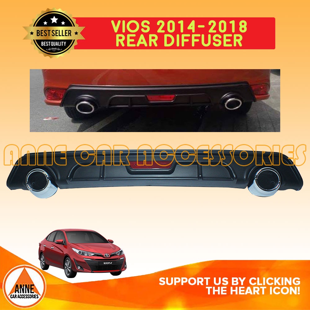Toyota Vios 2014 2015 2016 2017 2018 Rear Bumper Diffuser / Rear Bumper ...