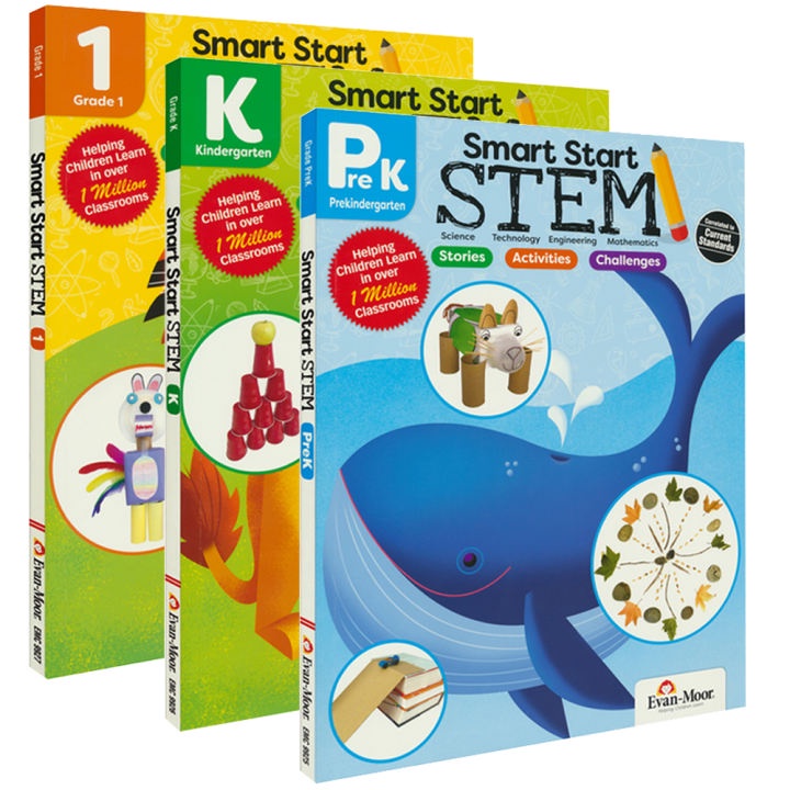 [3 Books] Evan-Moor Smart Start STEM Activity Books Grade Prek-1 ...