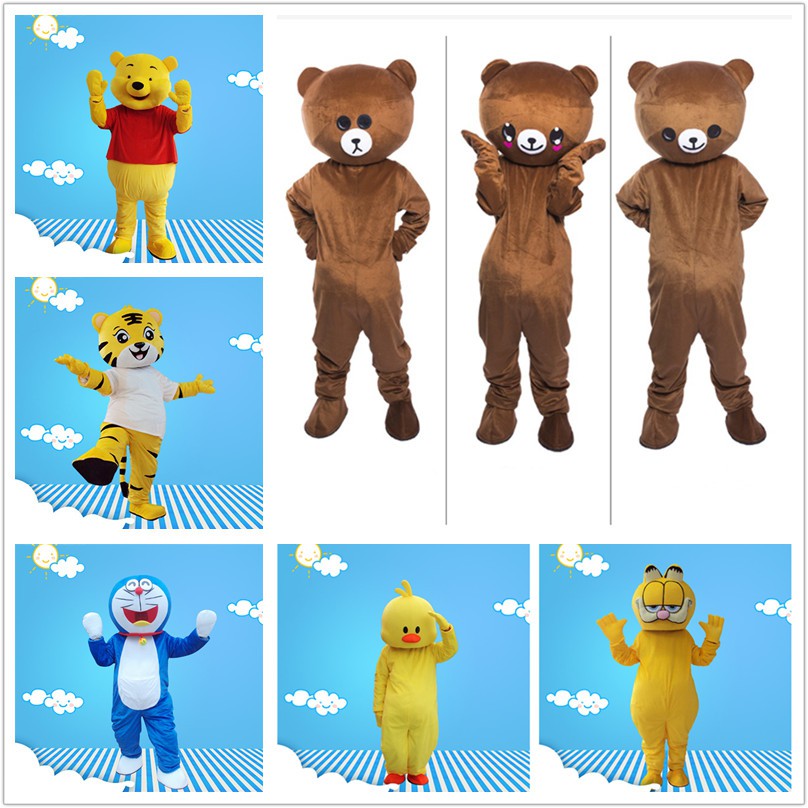 Cartoon Costume Mascot Costume Winnie the Pooh Brown Bear Doraemon ...