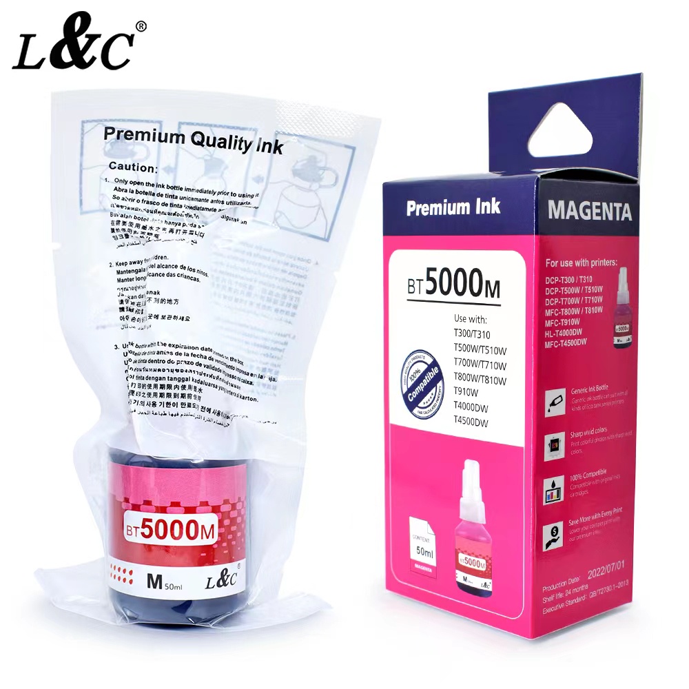L&C Ink BTD60 BT5000 Dye Ink Refill For Brother Printer DCP-T420W/T710W ...