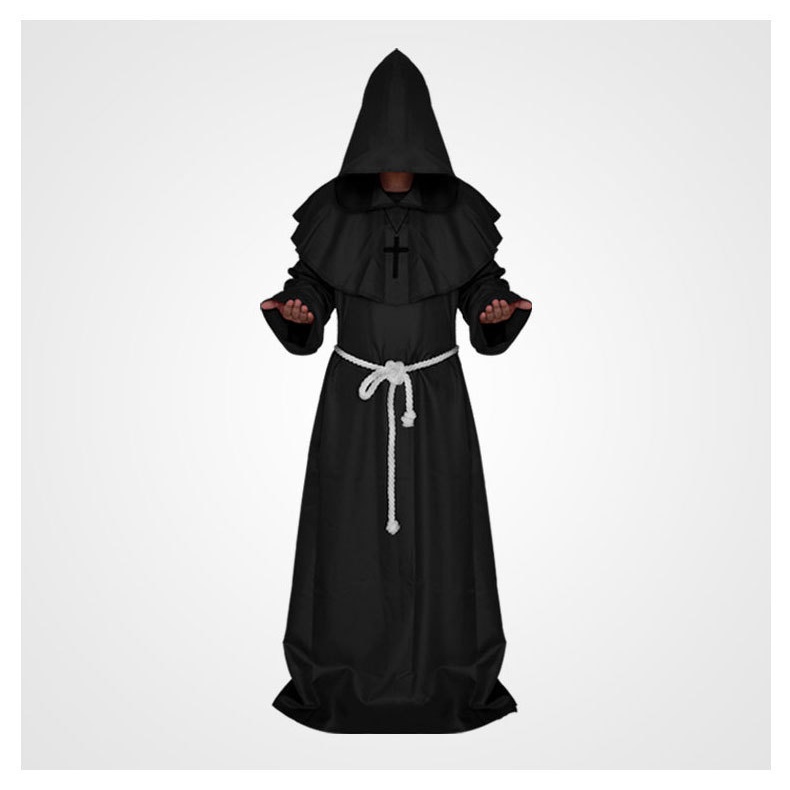 [Ready Stock] Medieval Monk Costume Robe Halloween Cloak Plague doctor ...
