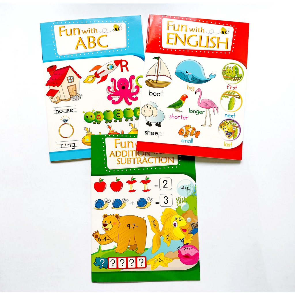 Fun With Early Learning Activity Books -ABC, English, Addition and ...