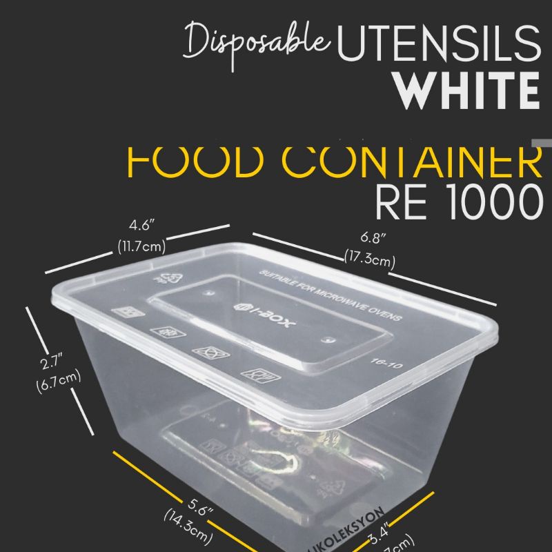 10pcs Rectangle Microwavable Food Container 500ml 650ml 750mo 1000ml ...