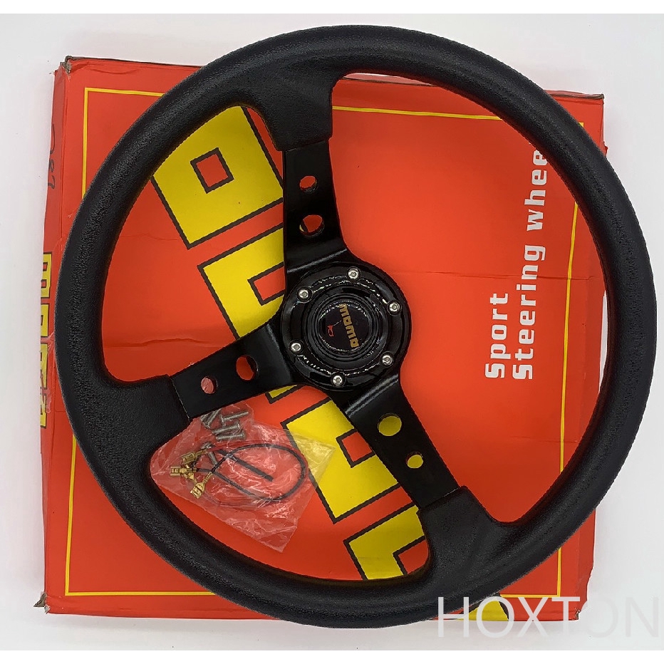 MOMO OMP STEERING Wheel Deep Dish Racing Steering Wheel 14"inch 350mm PU | Shopee Philippines