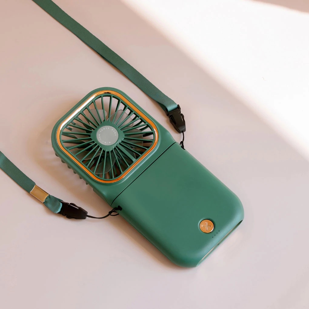 (Cable+Lanyard) Mini Foldable Cooling Fan with Cable/ Desk Stand ...