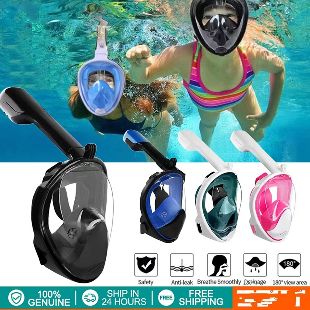 Full Face Snorkeling Mask Easy Breath Snorkeling Goggles Set for Adult ...