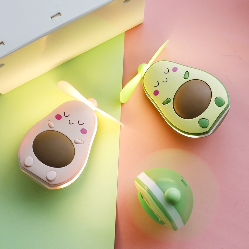 New Avocado USB Charging Fan with Mirror Outdoor Handheld Student Mini ...