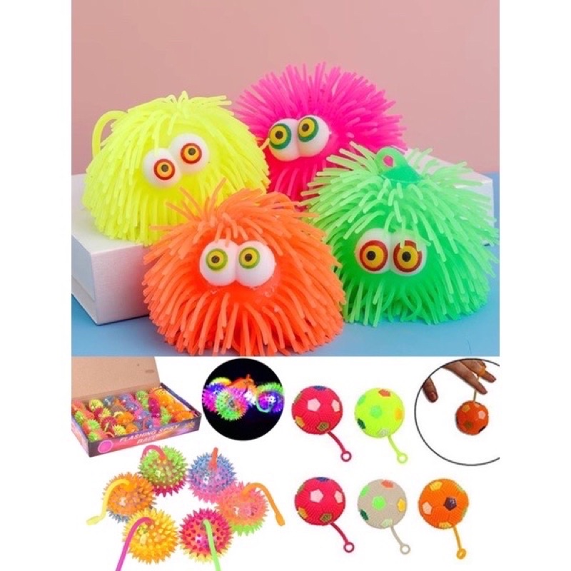 Thegiftfairy Soft Bouncy Face Ball Flashing Light Up Bouncy Balls ...