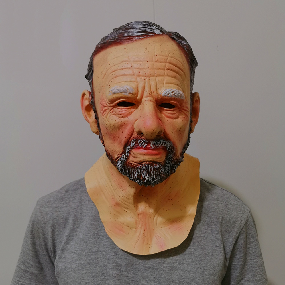 Halloween Human Latex Mask Old Man Headgear Cosplay Props | Shopee ...
