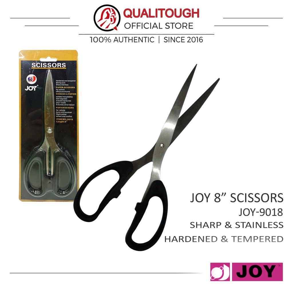Joy 9018 scissors 8" stainless hardened tempered sharp paper black ...