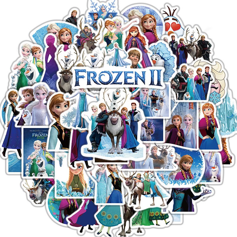 50PCS Frozen Sticker DISNEY Decal for Water Bottle Skateboard Laptop ...