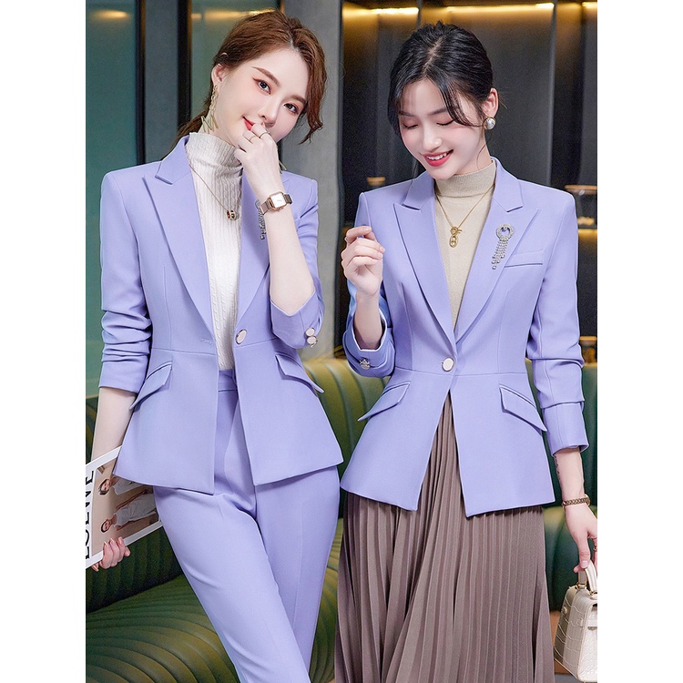 Long-Sleeved Solid Color Fashion Goddess Style Classy Suit Jacket White ...