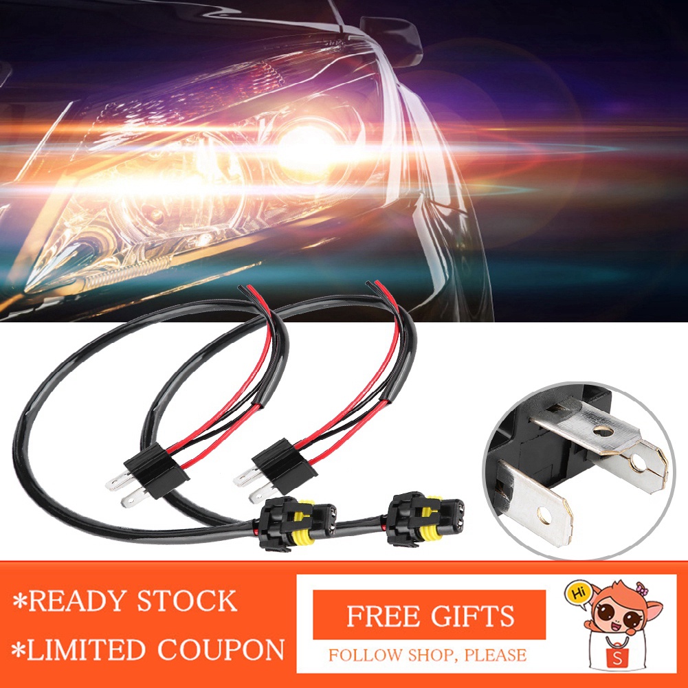 [Ready Stock] Nearbeauty 2pcs H4 Sockets to 9006 Bulbs Wire Harness ...