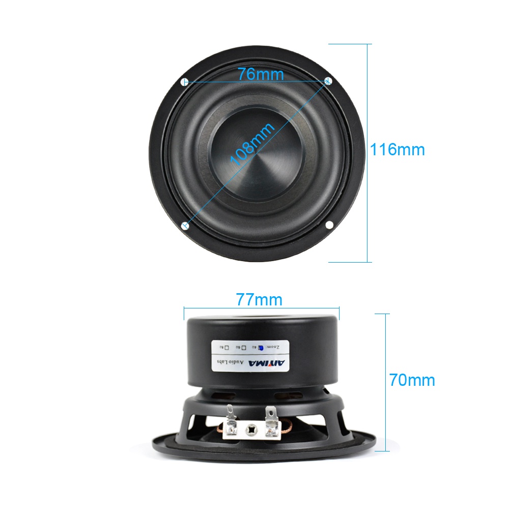 AIYIMA 4 Inch Audio Portable Speaker 4 8 Ohm 40 W Full Range Bass ...