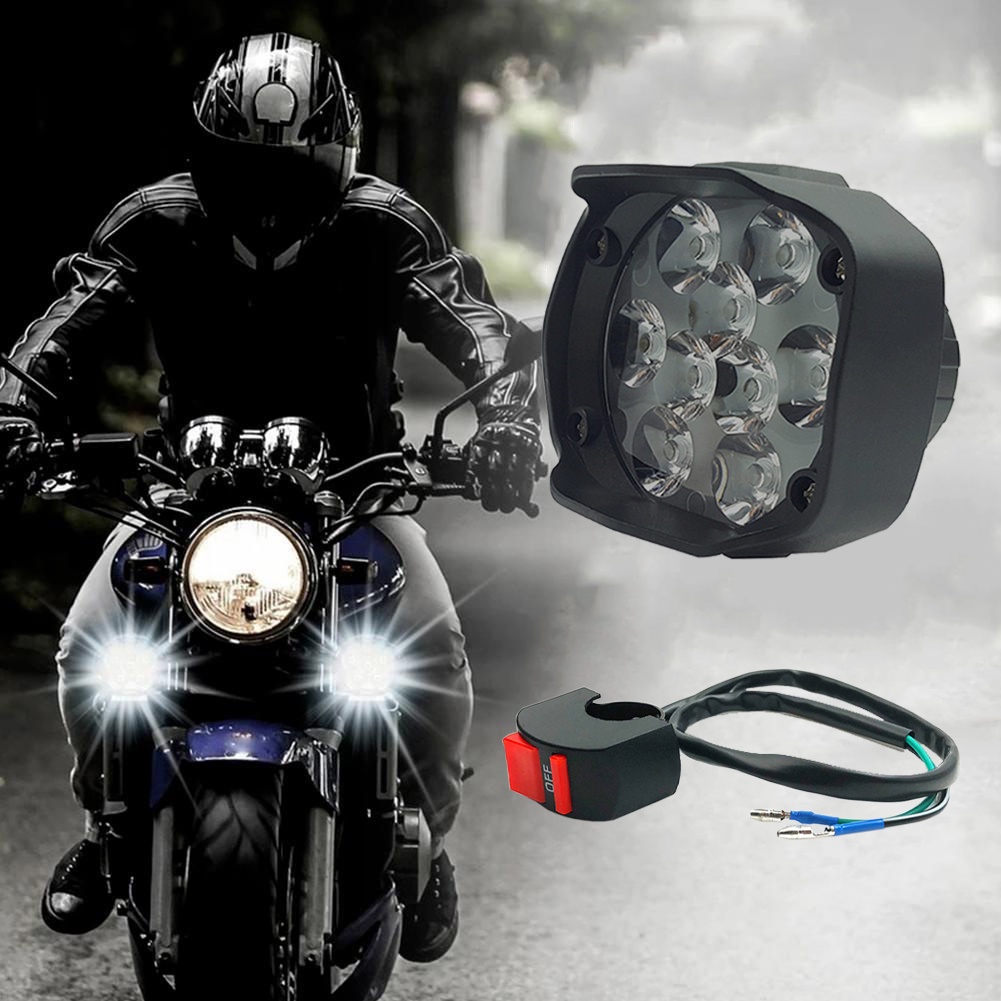 Motorcycle 13.5W LED Headlight E-bike Spot Lights Car Fog DRL External ...