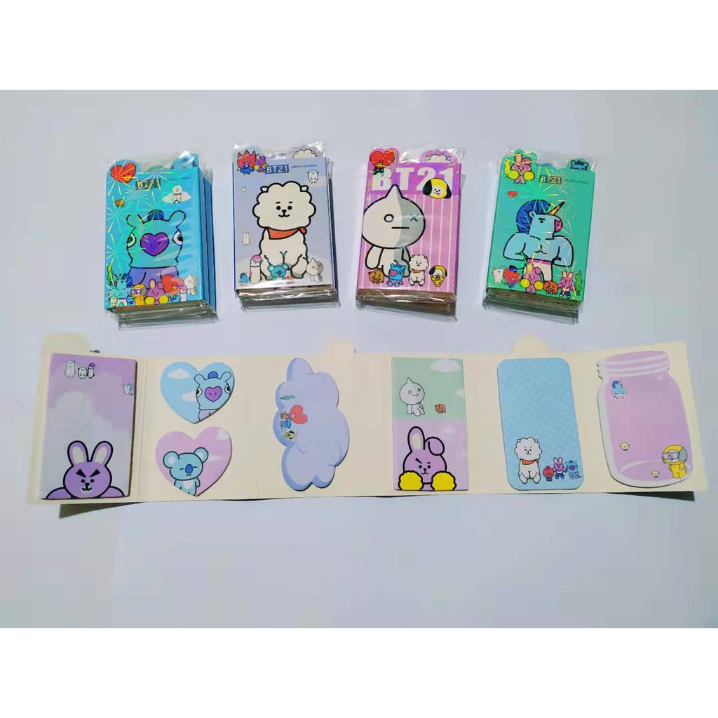 BT21 BTS/Unicorn many design 6 in 1 Sticky Notes Post it | Shopee ...