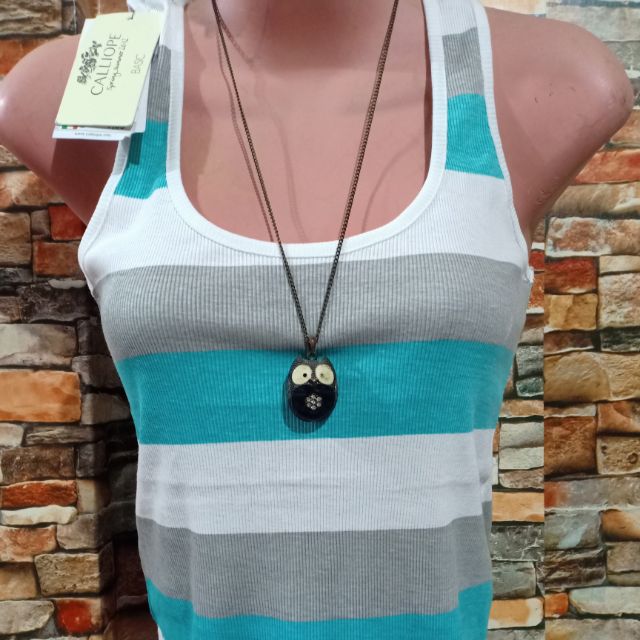 Soft cotton stripes razorback sando for women. Sizes are small only ...