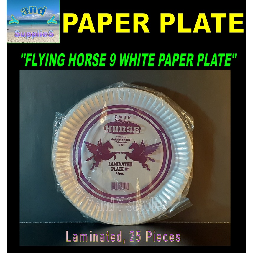 Paper Plate, 25 PIECES!, Coated, Laminated, White and/or Siilver, 9 ...