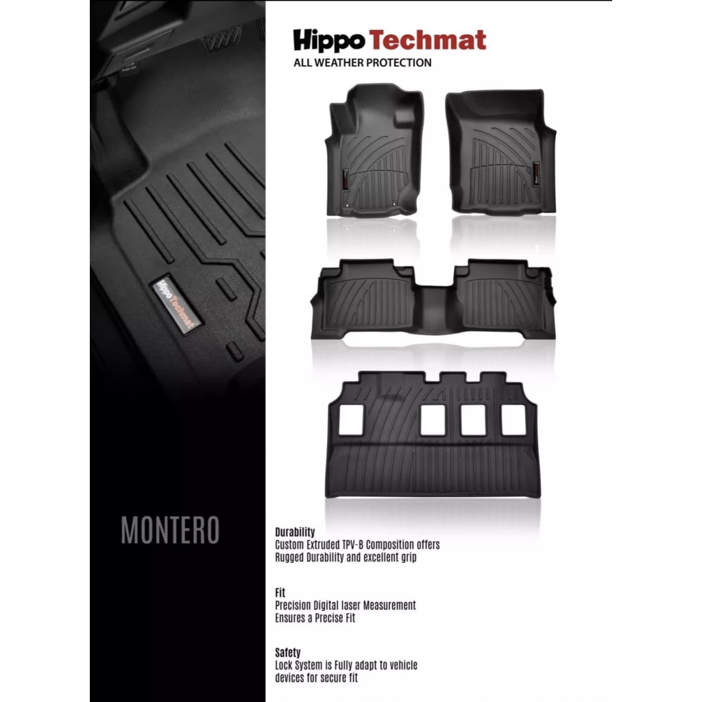 Mitsubishi Montero 2016 - 2022 3 Rows - Hippo Techmat Pro | Shopee ...