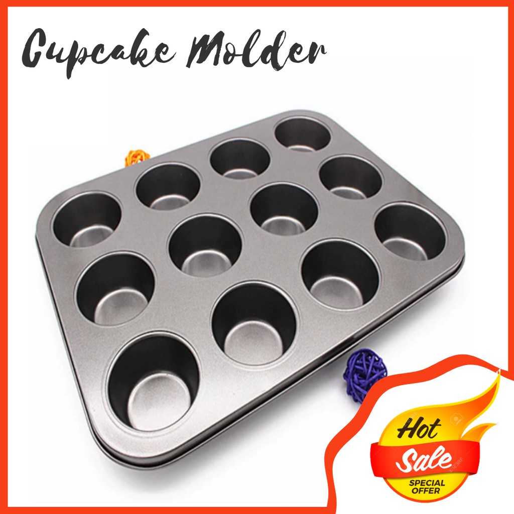 Non Stick 3oz 12 Cups Muffin Cupcake Pan Pie Brownie Molder Bakeware ...