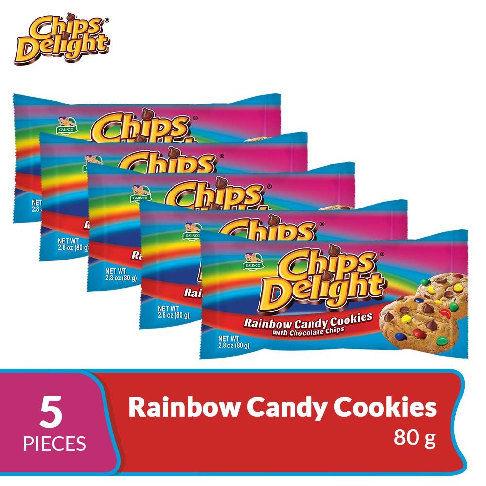 Chips Delight Rainbow Candy Cookies 80g (5 Pieces) | Shopee Philippines