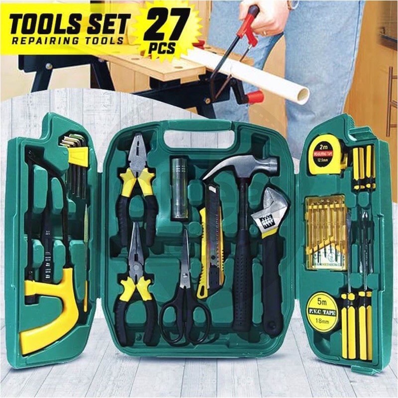 LC8027 27 Pieces Repair And Maintenance Tools Set (Black/Yellow ...