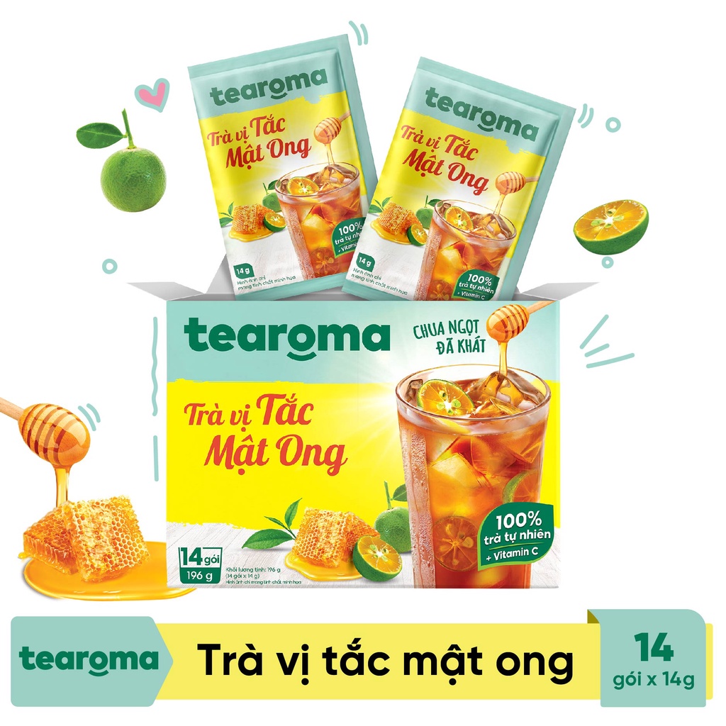 Tearoma instant tea with honey kumquat flavor 196g box (14 packs x 14g ...