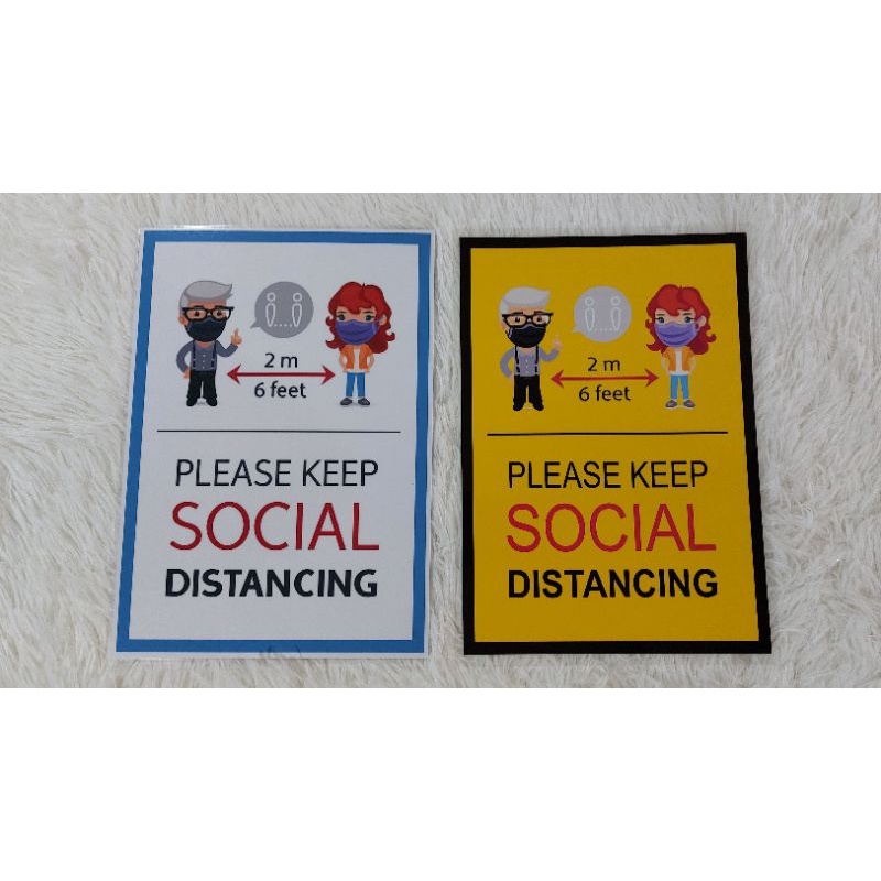 Please Keep Social Distancing Sign / Signage, A4 Size Laminated ...