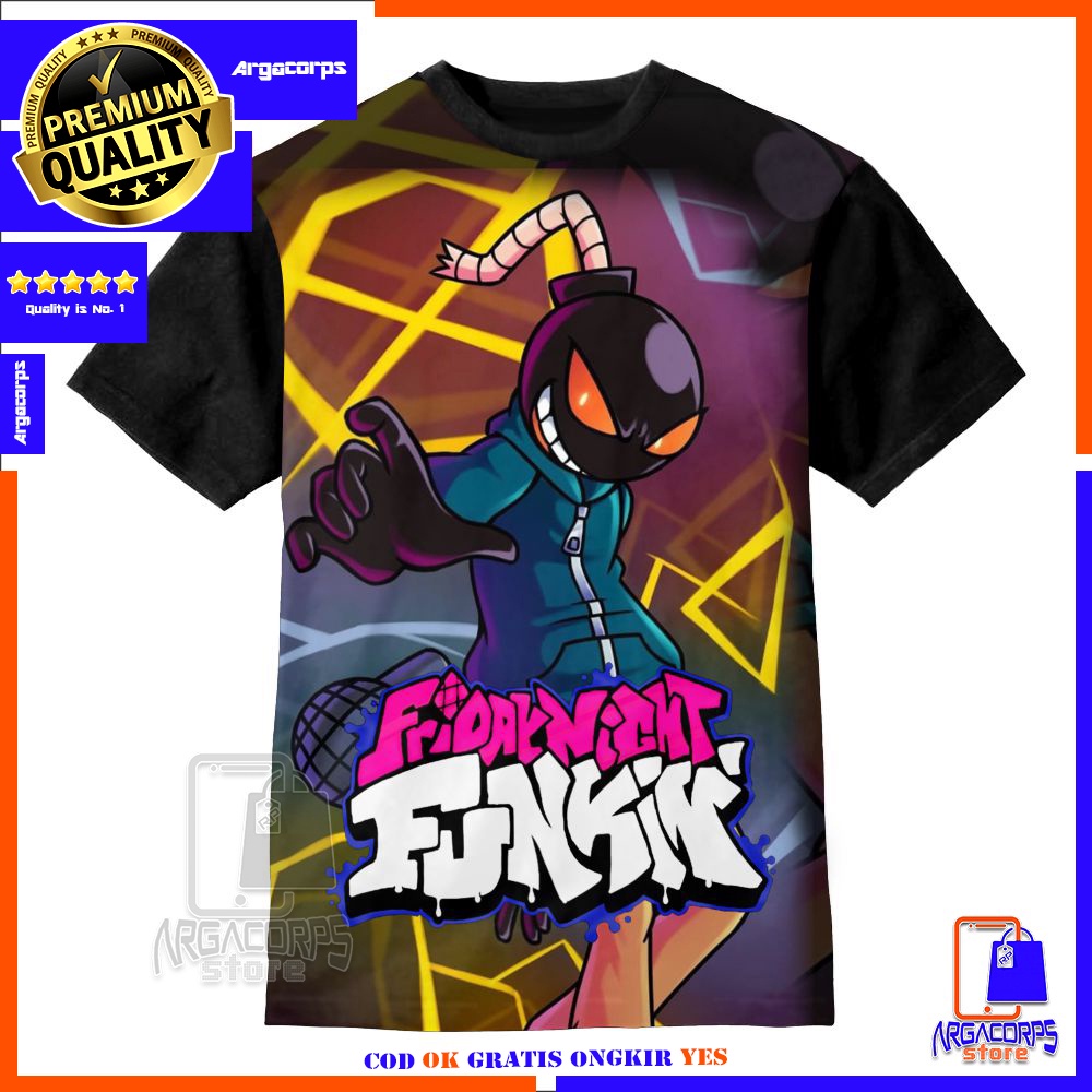 3d Children's T-shirt Premium Whitty FNF Funkin AUG Distro Clothes ...