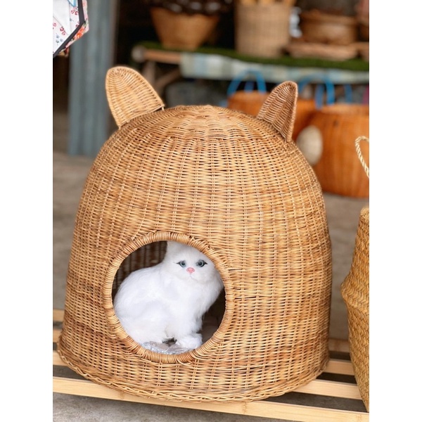 Cat Rattan Tunnel House Bed Dome | Shopee Philippines