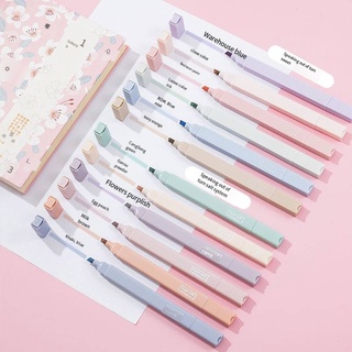 Morandi color highlighter eye care marker soft head marker student ...