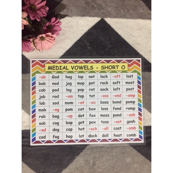 Laminated English Reading Materials in Medial Vowels | Shopee Philippines