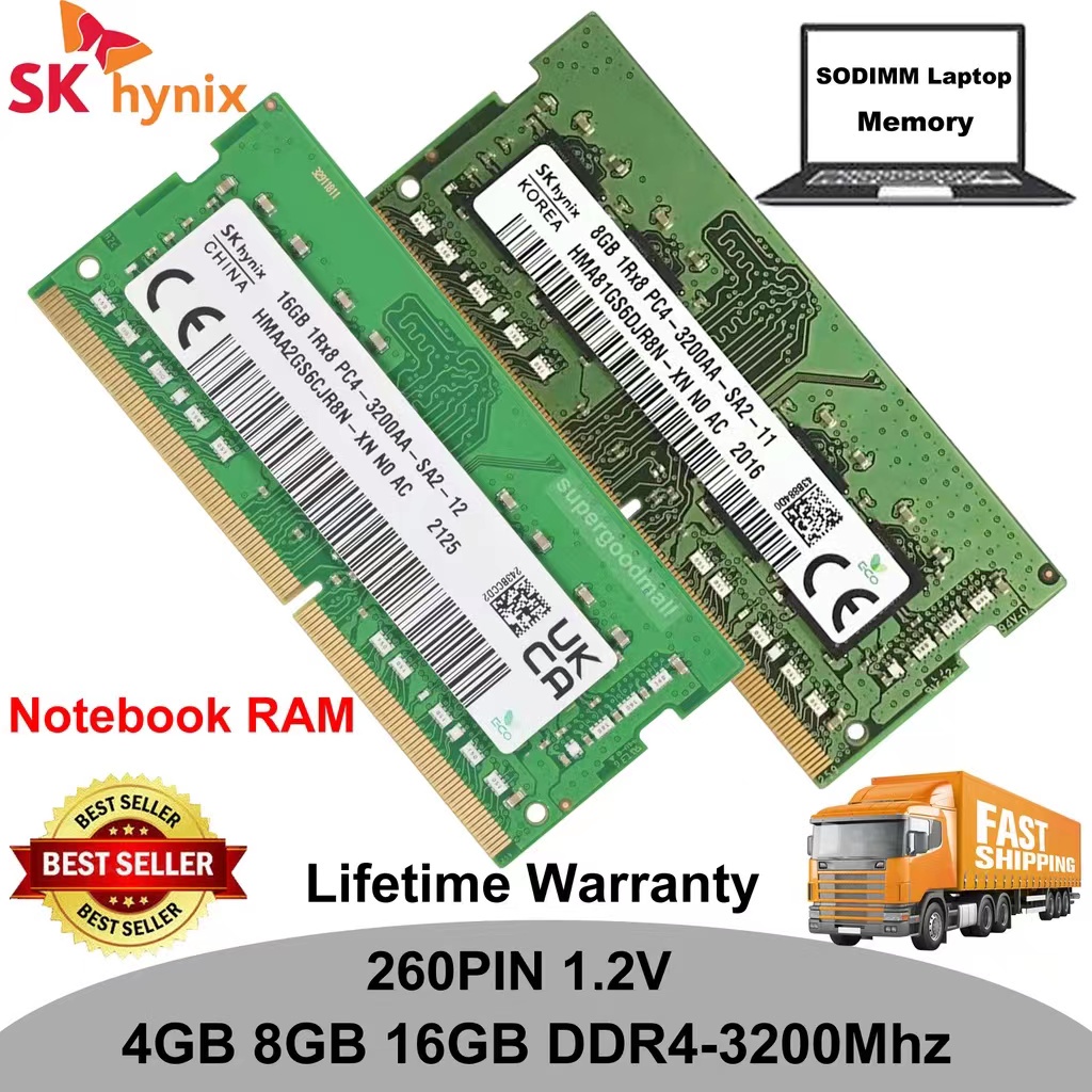 SK Hynix 4GB 8GB 16GB PC4 3200AA DDR4 3200MHz 260Pin 1.2V CL22 SODIMM Laptop Memory RAM Notebook ...