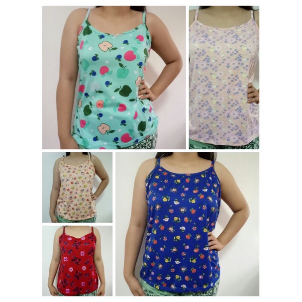 Spaghetti sando top cotton spandex freesize Large - XL | Shopee Philippines