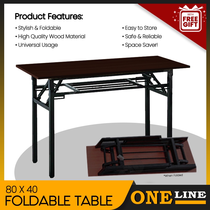 ONELINE ONELINE (80 x 40) Table 2 Environmentally Wooden Simple Folding ...