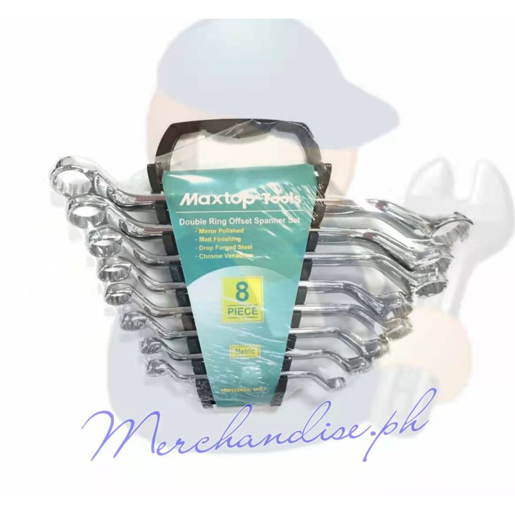 MAXTOP BACK WRENCH SET 8''-24'mm Double Ring Offset Spanner Tool Set ...