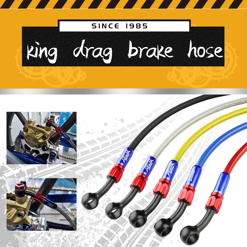 KING DRAG BRAIDED BRAKE HOSE 96CM 56CM FRONT AEROX / NMAX / MIO ...
