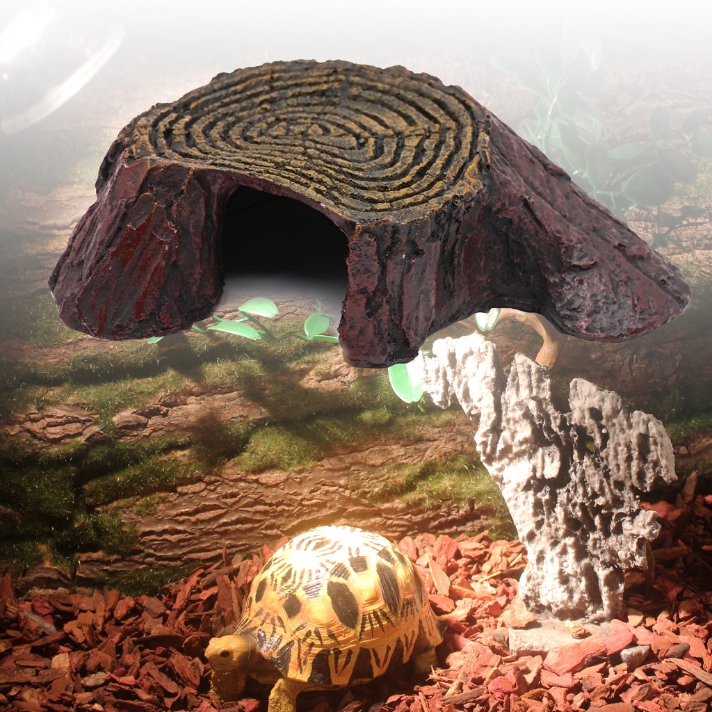 【Ready stock】Reptile Cave Leopard Gecko Hide Aquarium Cave Resin ...